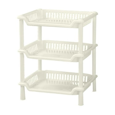 Mintra Home Light Duty Plastic Storage Racks (Rectangular Rack, Grey ...