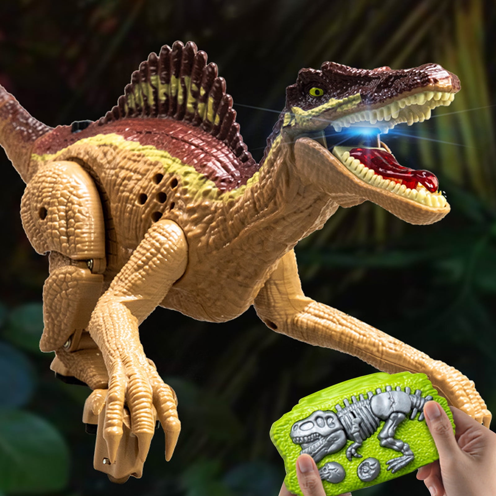 Vekome Remote Control Dinosaur Toy, Spiny Back with Light, Walking and ...