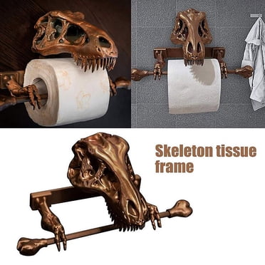 Design Toscano T. Rex Dinosaur Skeleton Bathroom Toilet Paper Holder ...