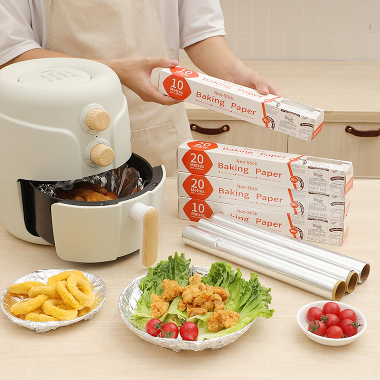 Vekome Thin Aluminum Foil Tinfoil Rolls, Baking Paper, Cooking-grade ...