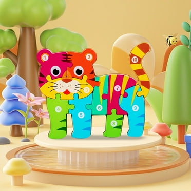 Wooden Puzzle Jigsaw Blocks Shape Pre-school Block Puzzles for Toddlers ...