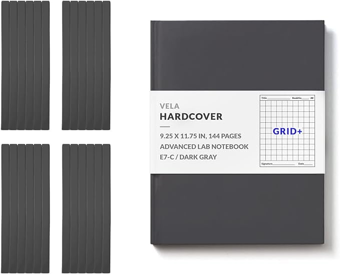 Vela Sciences E7 Expanded Hardcover Lab Notebook, 9.25 x 11.75 in (23.5 ...