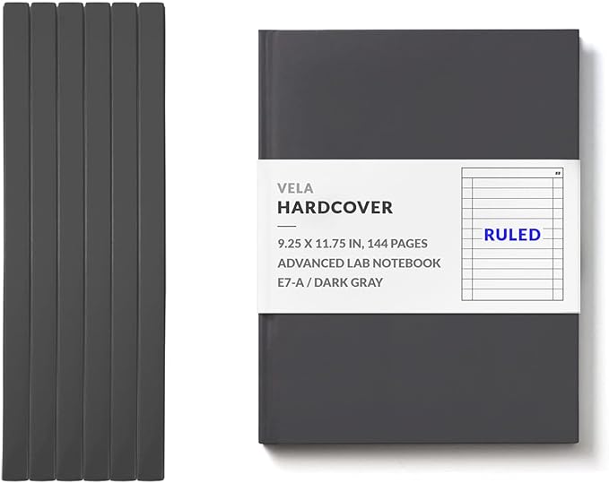 Vela Sciences E7 Expanded Hardcover Lab Notebook, 9.25 x 11.75 in (23.5 ...