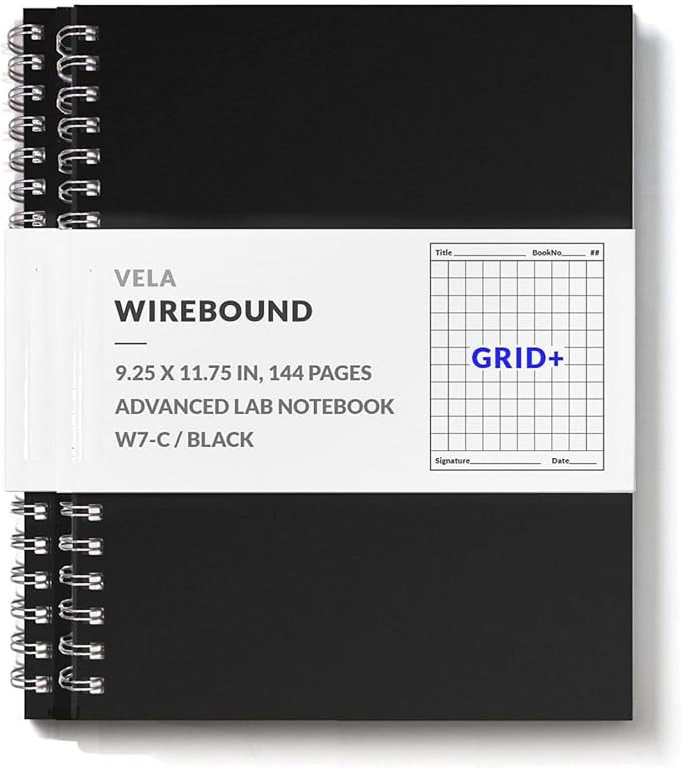 Vela Sciences W7 (2-Pack) Expanded Wirebound Lab Notebook, 9.25 x 11.75 ...