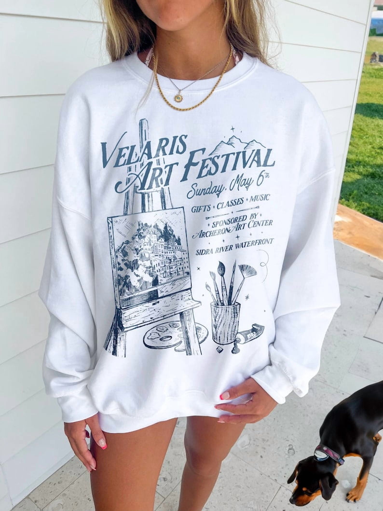 Velaris Art Festival Sweatshirt | ACOTAR Night Court Licensed SJM Merch ...