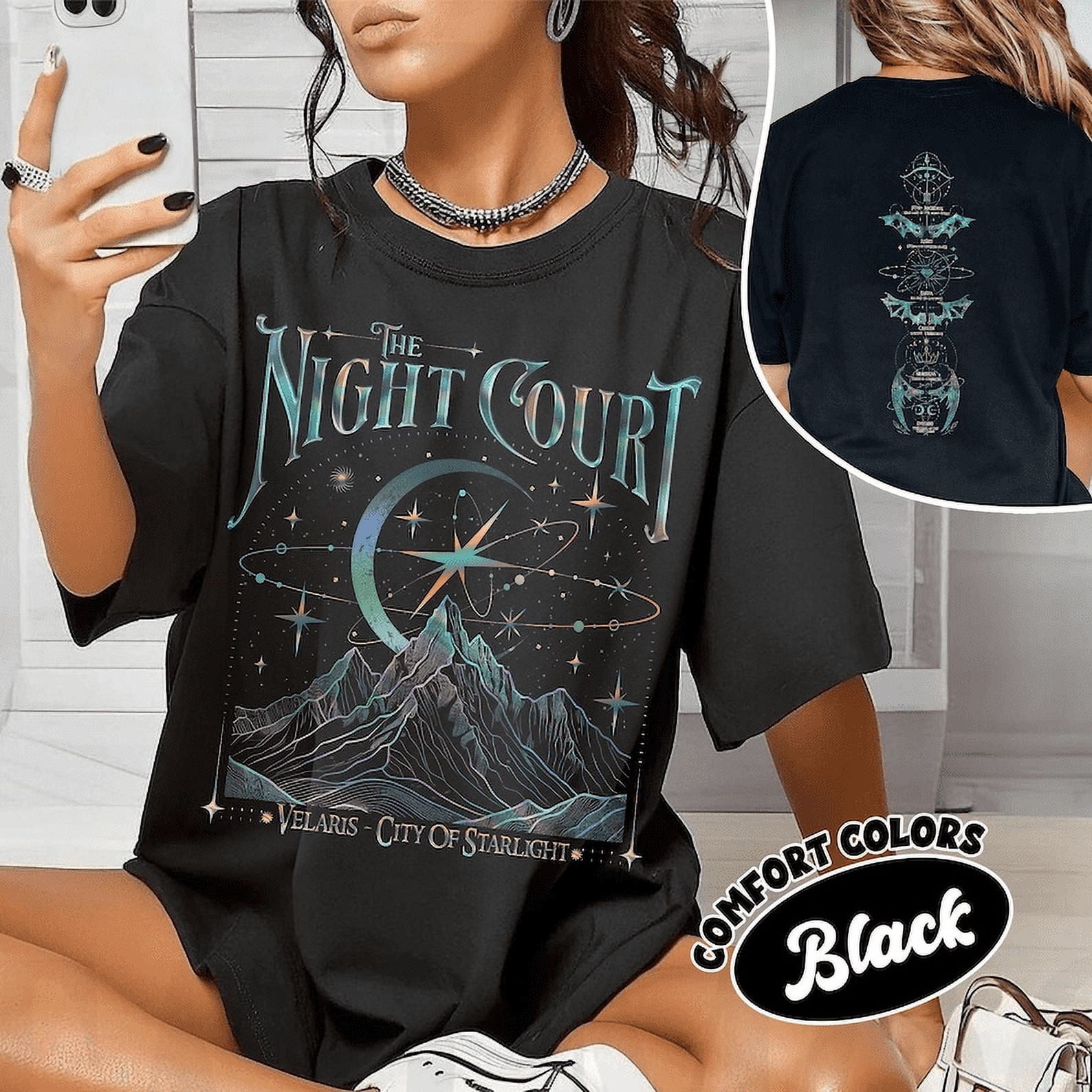 Velaris The Night Court Acotar 2 Sided Comfort Colors Shirt, Velaris ...