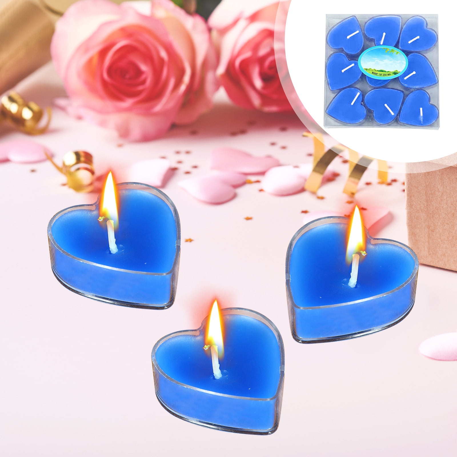 Velas creativas de plá en forma de corazón (9 unidades, PVC), velas ...