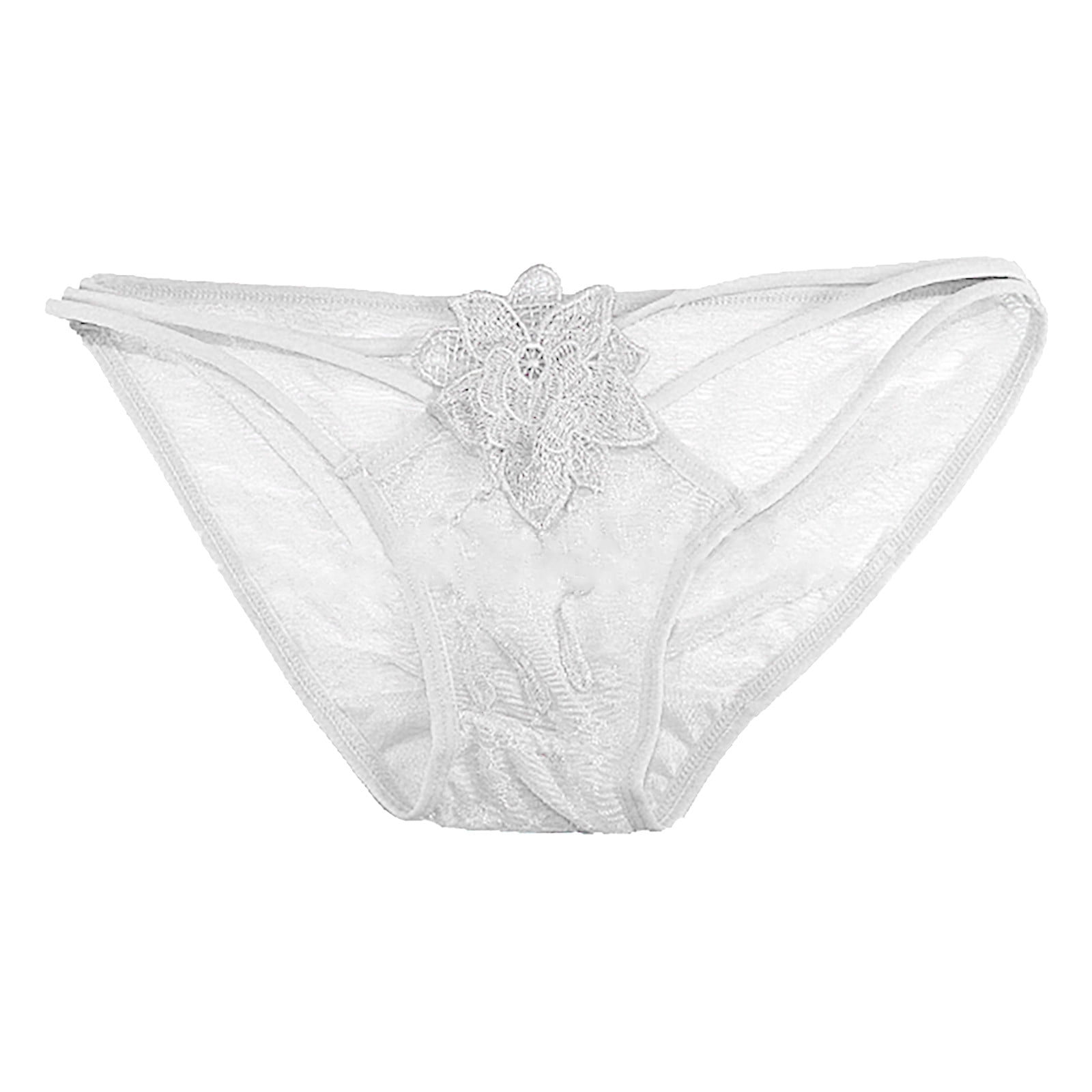 Velaura Womens Sexy Low Waist Mesh Transparent Hollow Rose Embroidered ...