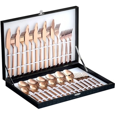 Plastic Shiny Gold Heavyweight Cutlery Set | 50 Forks, 25 Spoons & 25 ...