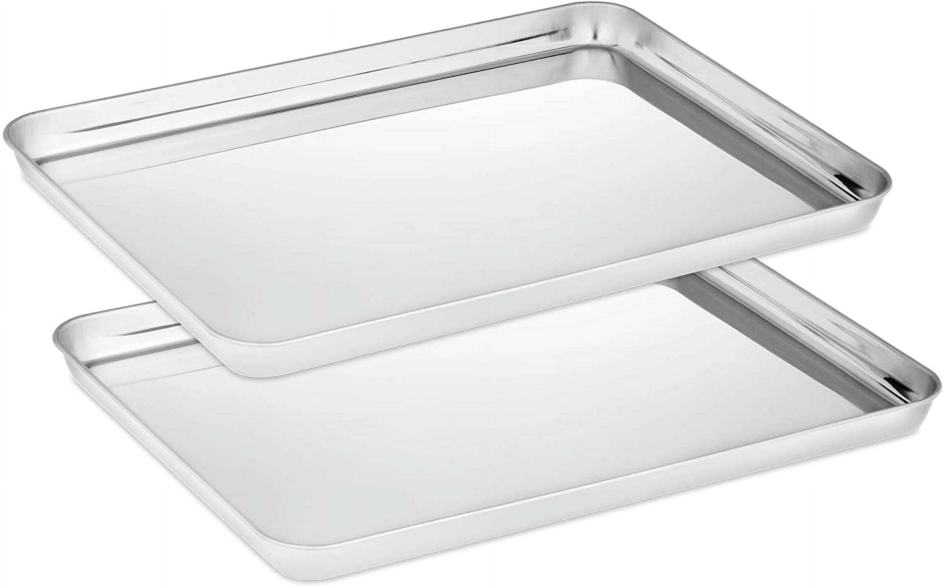 Velaze Baking Tray Set of 2, Stainless Steel Oven Trays Non-Stick Sheet ...