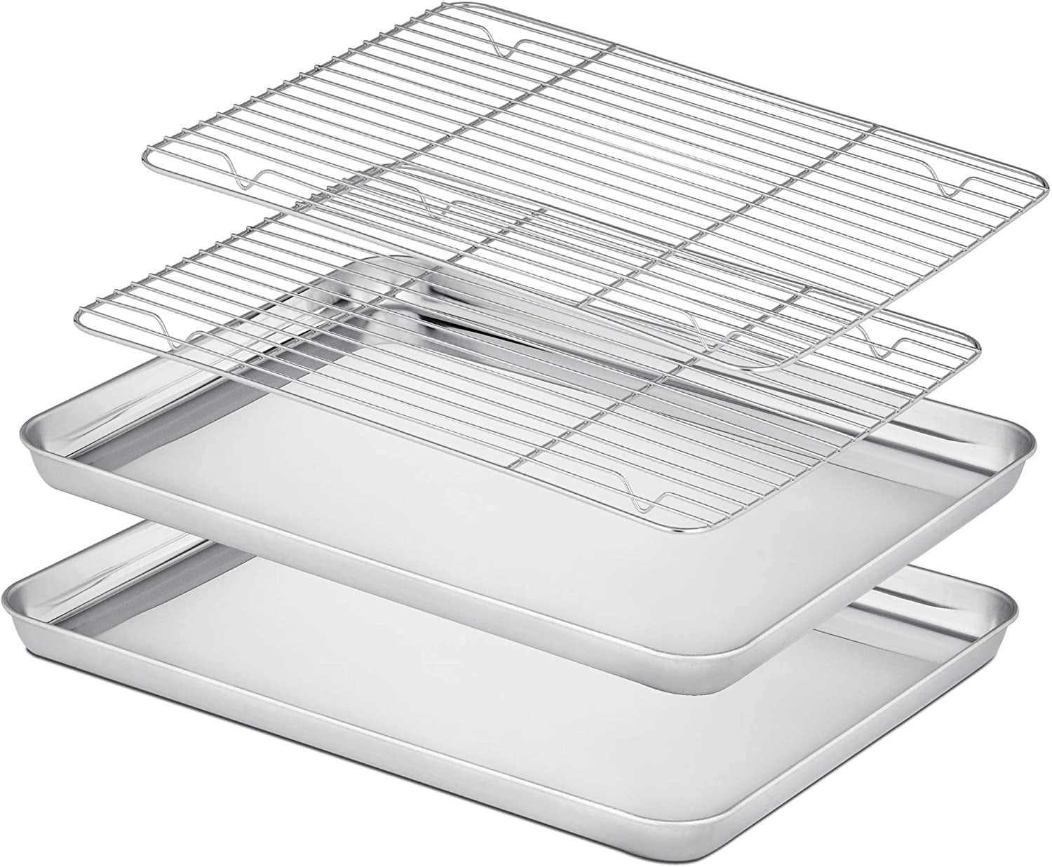 Velaze, Series Serena, 4-Piece Stainless Steel Oven Trays, Non Stick ...
