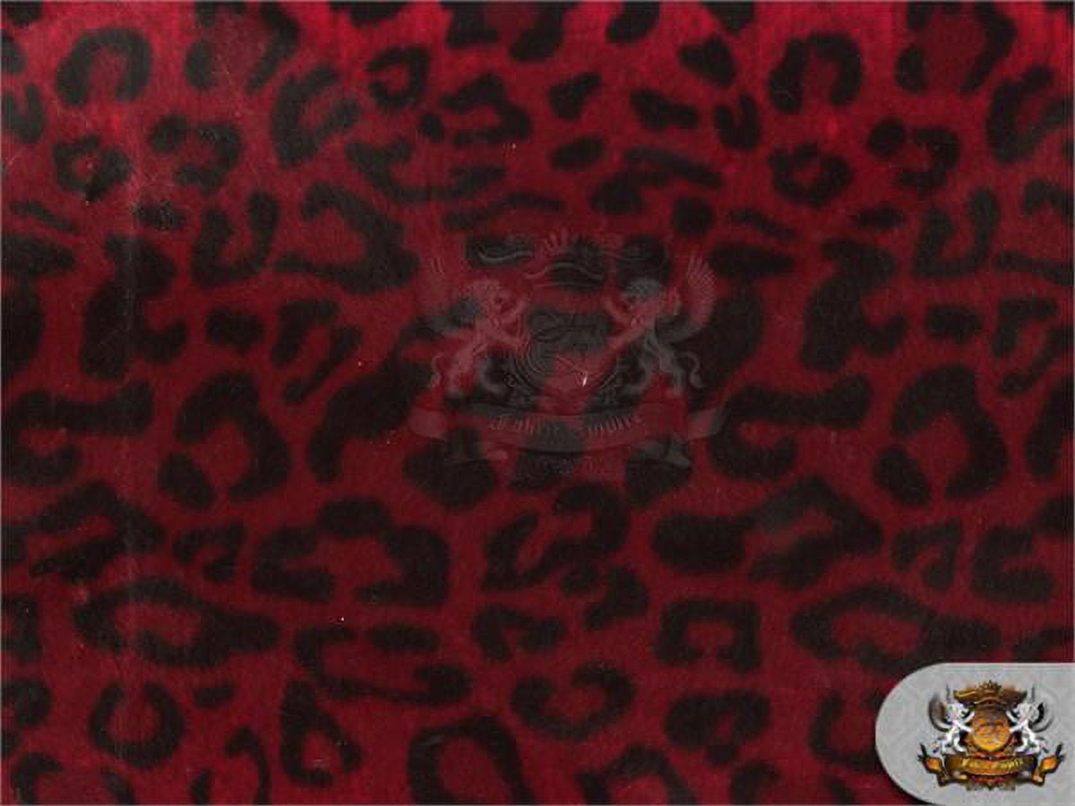 Velboa Faux Fur Short Pile Fabric LEOPARD RED BLACK / 60" Wide / Sold ...