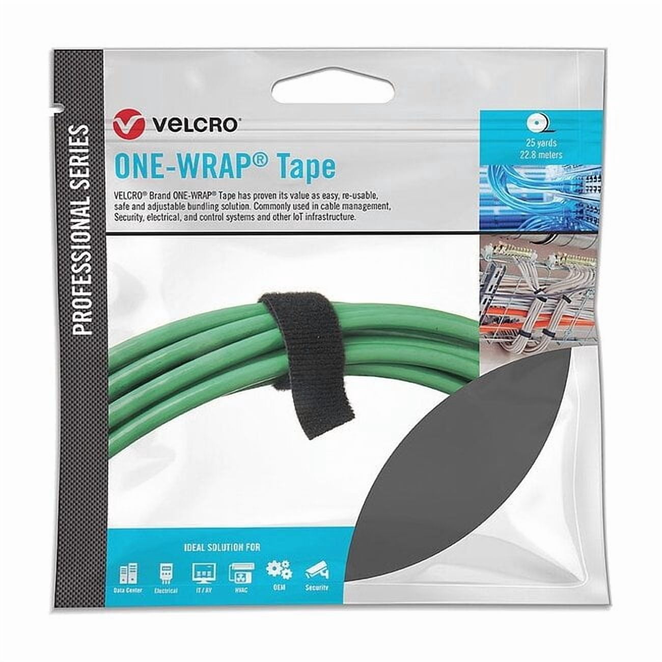 Velcro Brand Reclosable Fastener, No Adhesive, 75 ft, 1 in W, Black ...