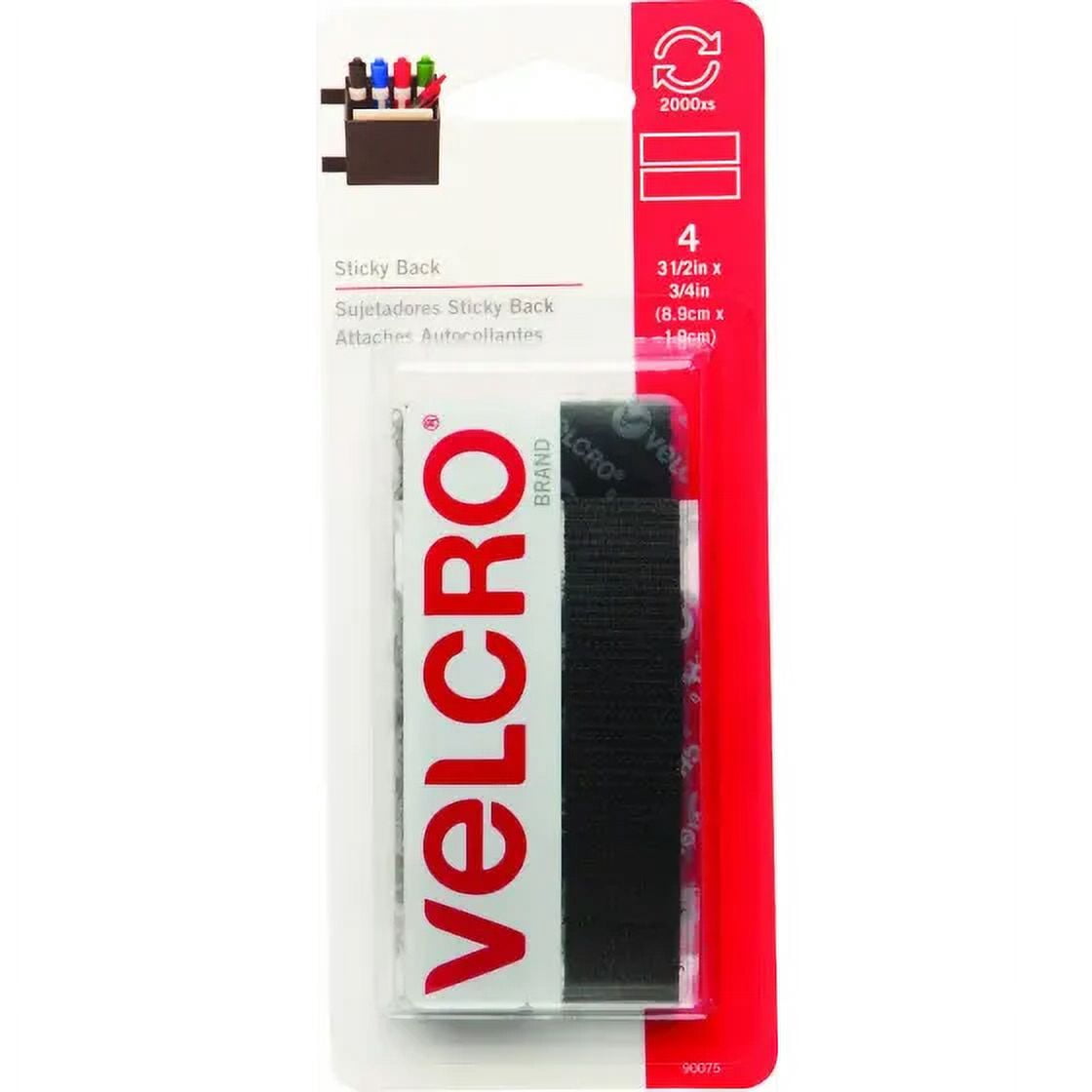 Velcro Brands 90075 Sticky Back Black Sticky Back Fastener 3-1/2 Inch ...