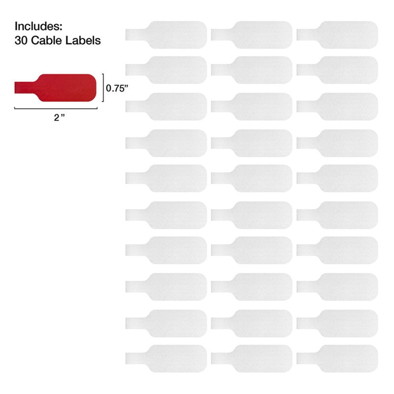 Velcro Cable Labels, Rectangle, 30-Pack Write On Cord Tags Cable Ties ...