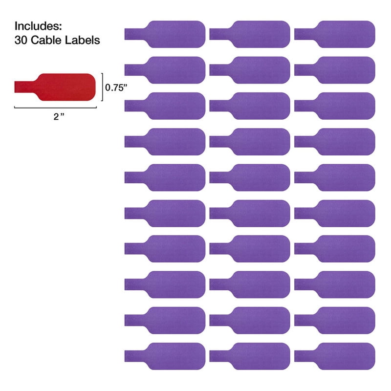 Velcro Cable Labels, Rectangle, 30-Pack Write On Cord Tags Cable Ties ...