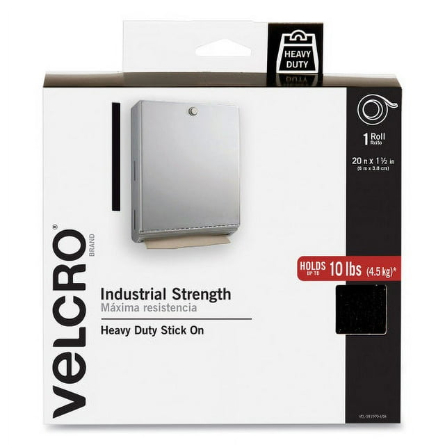Velcro Industrial-Strength Heavy-Duty Fasteners with Dispenser Box, 2 ...