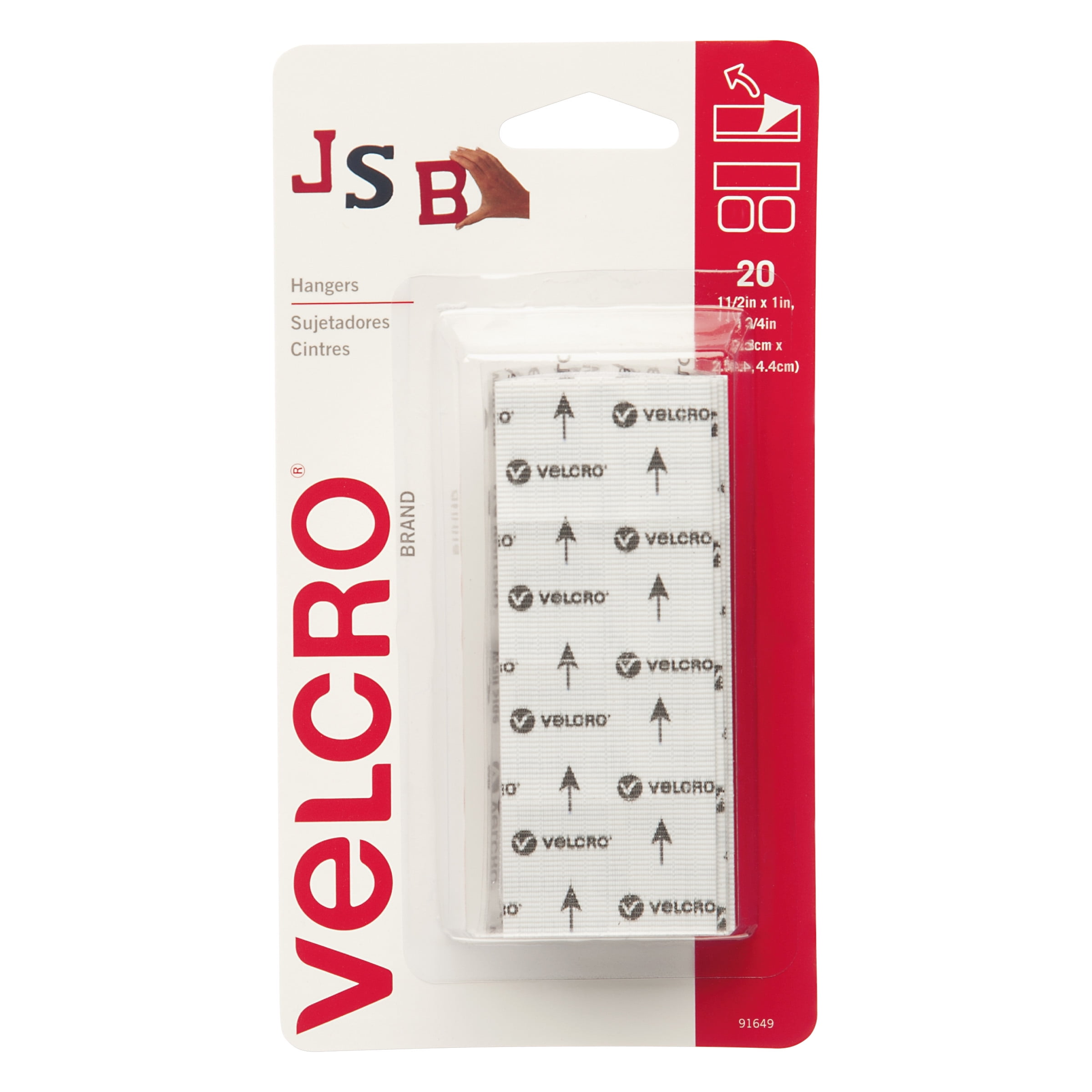 Velcro Removable Light Duty Hook & Loop Fasteners, 1 1/2", 20 Sets ...