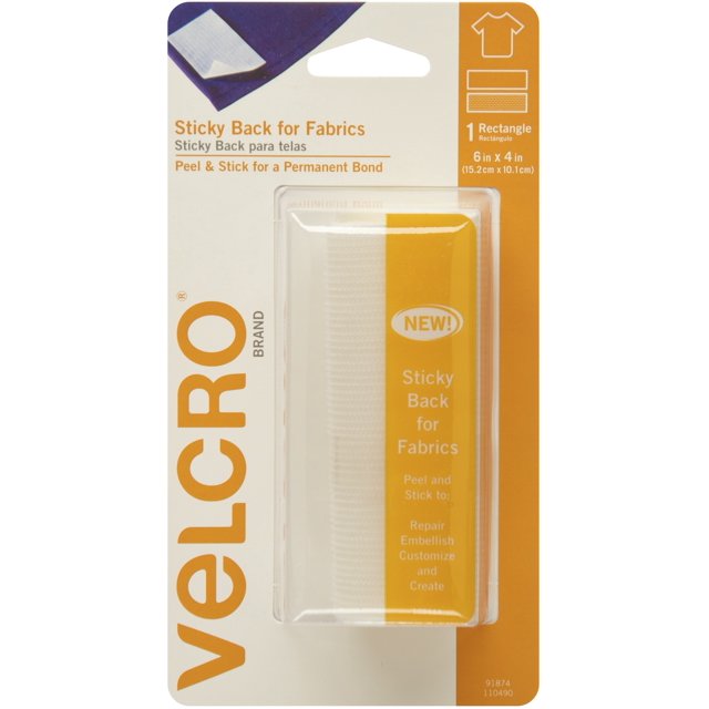 Velcro Sticky Back For Fabrics 6x4 White - Walmart.com
