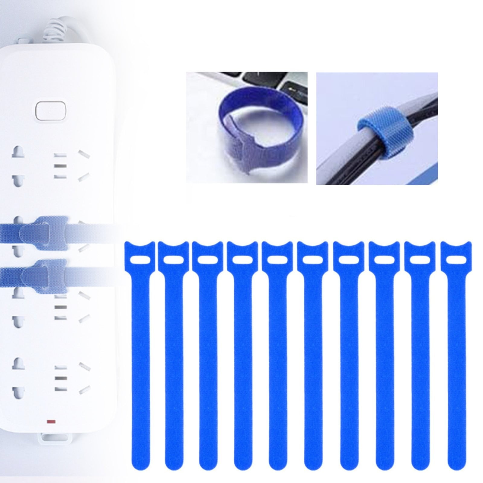Velcro Zip Tie Blue A Glue Tape, 10X Velcro Zip Ties Adhesive Tape ...