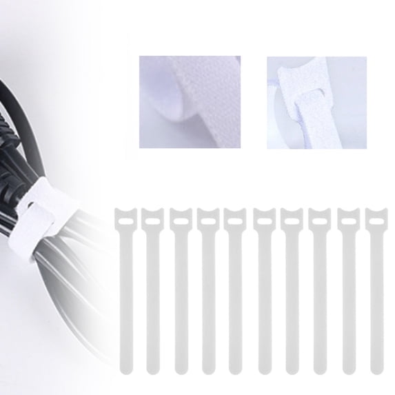 Velcro Zip Tie White A Glue Tape, 10X Velcro Zip Ties Adhesive Tape ...