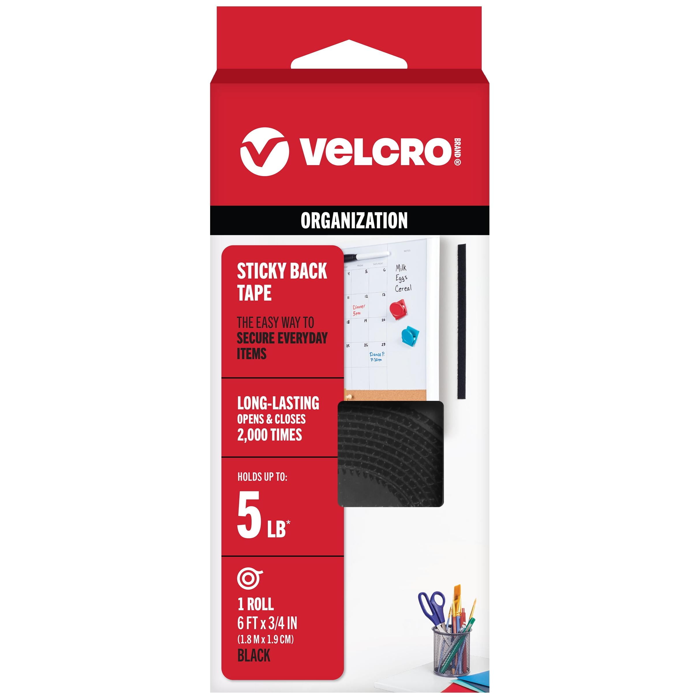 Velcro brand sticky back 6ft x 3/4in roll, black, 2 pack - Walmart.com