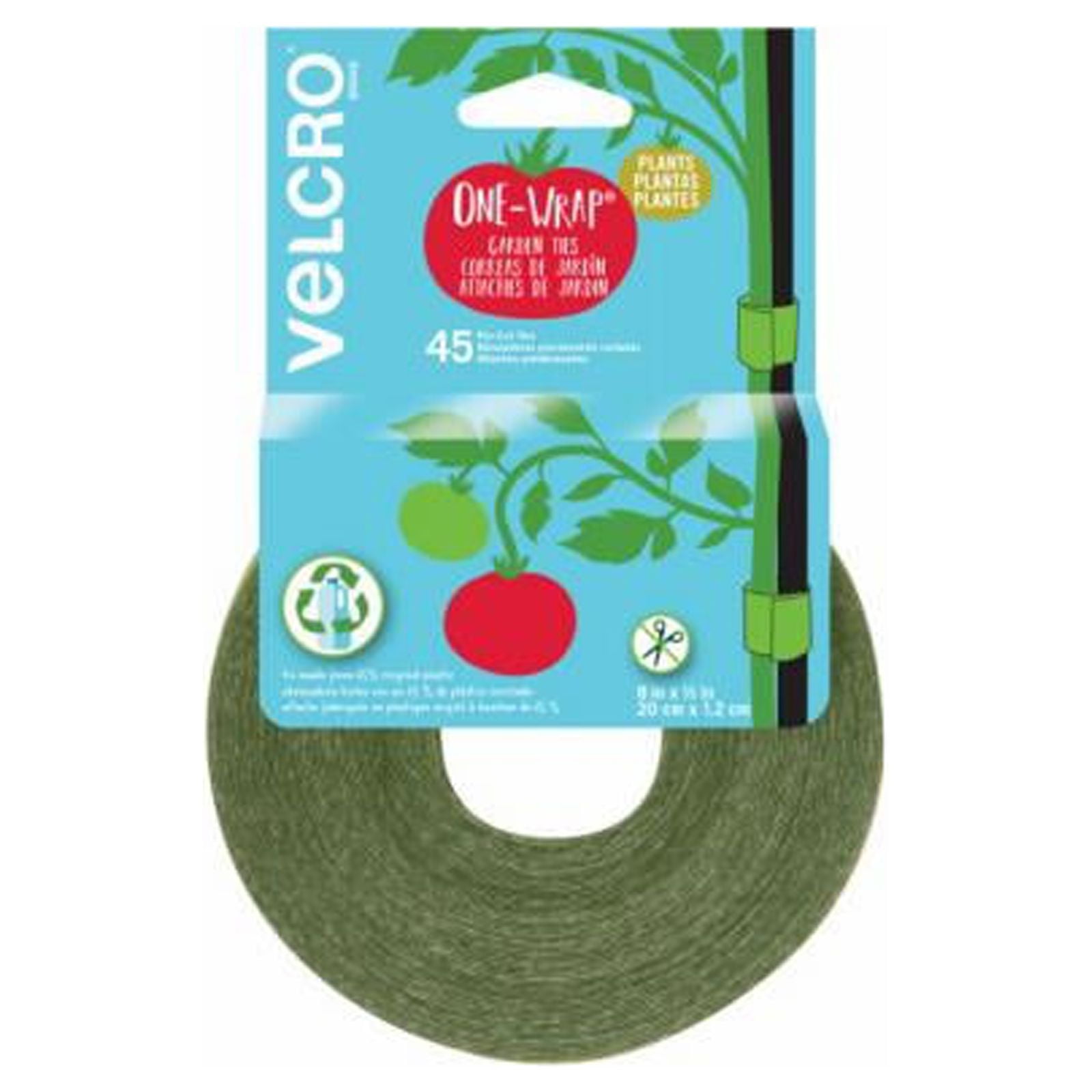 Velcro(r) One-Wrap Garden Ties .5"X8" 45/Pkg-Green - Walmart Business ...