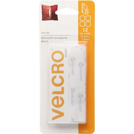 Velcro(r) brand iron-on rectangles 3/4"x1" 12/pkg-white,4 pack ...