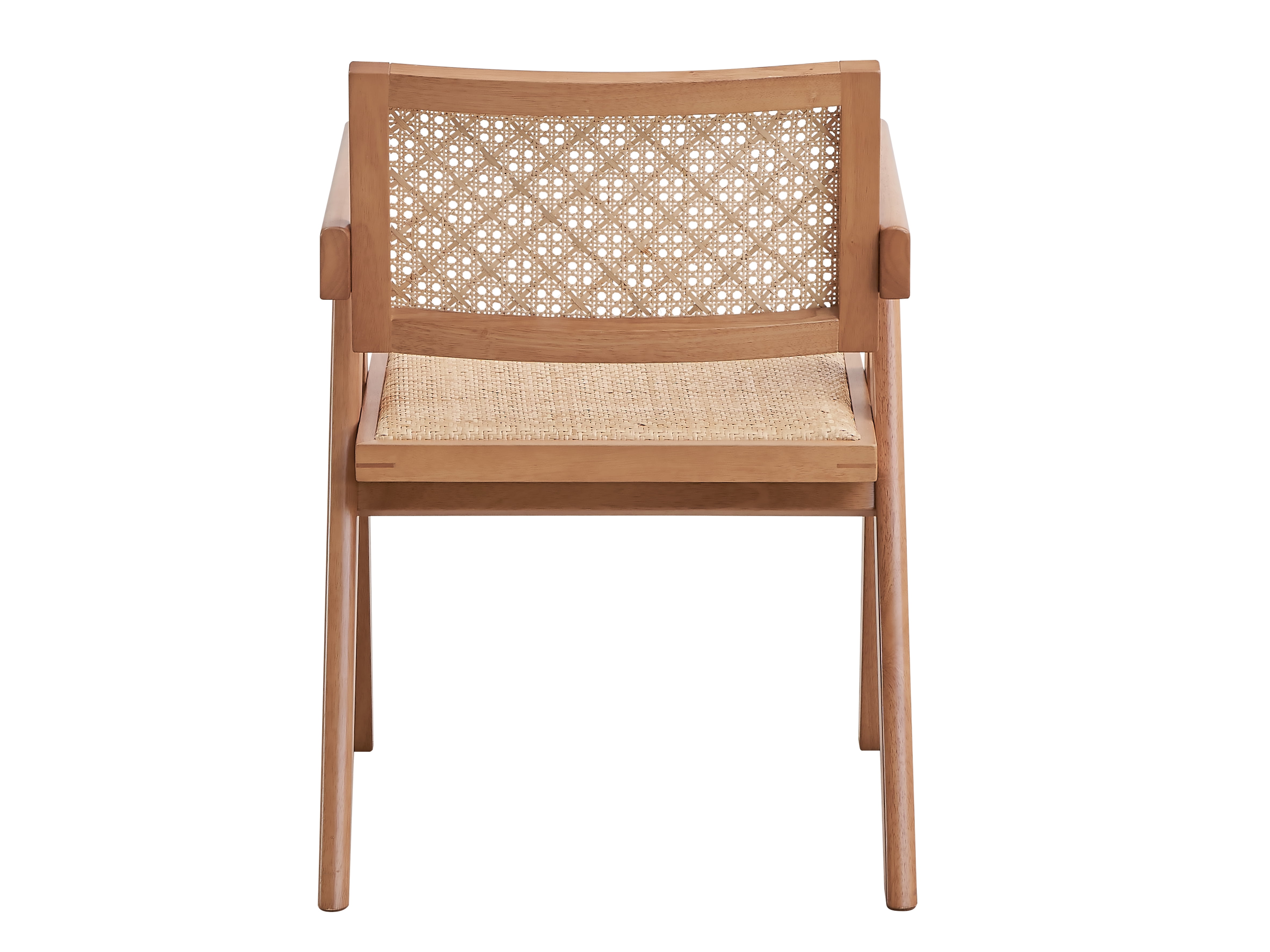 Velentina Rattan Arm Chair Set of 2 - Natural Finish, Mid-Century ...