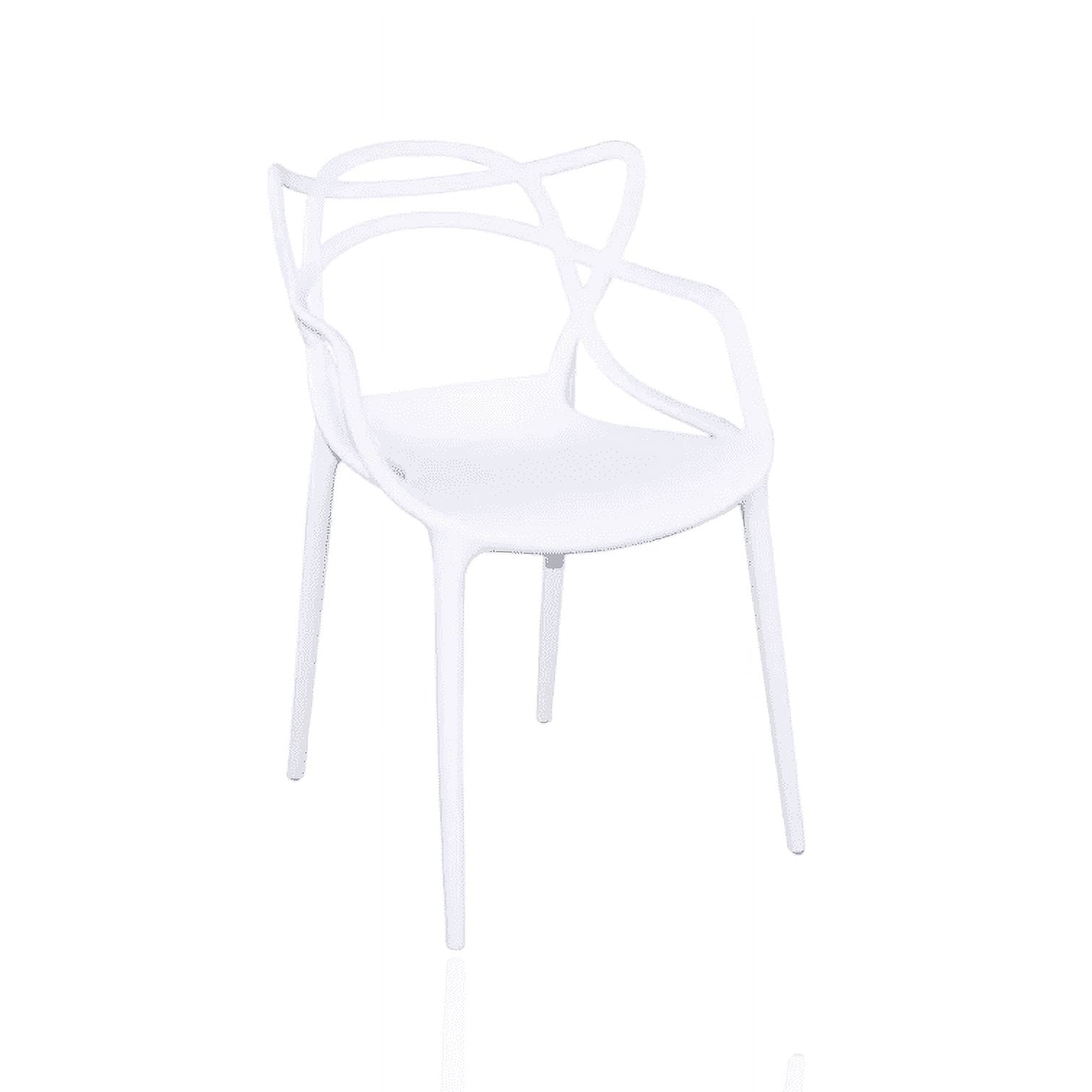Velets Sandra Lightweight Molded Plastic Cross Back Stacking Arm Dining ...