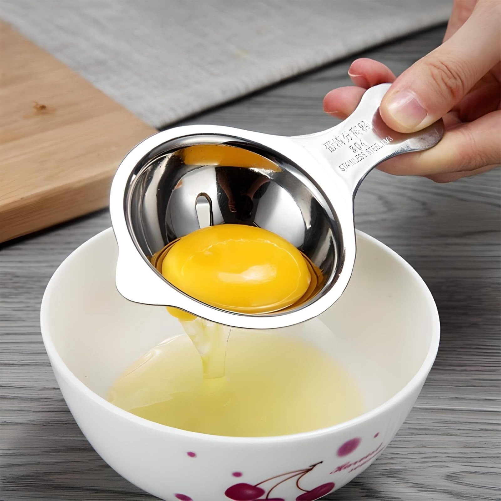 Velinex® 1 Pcs Stainless Steel Egg Separator, Yolk White Divider ...