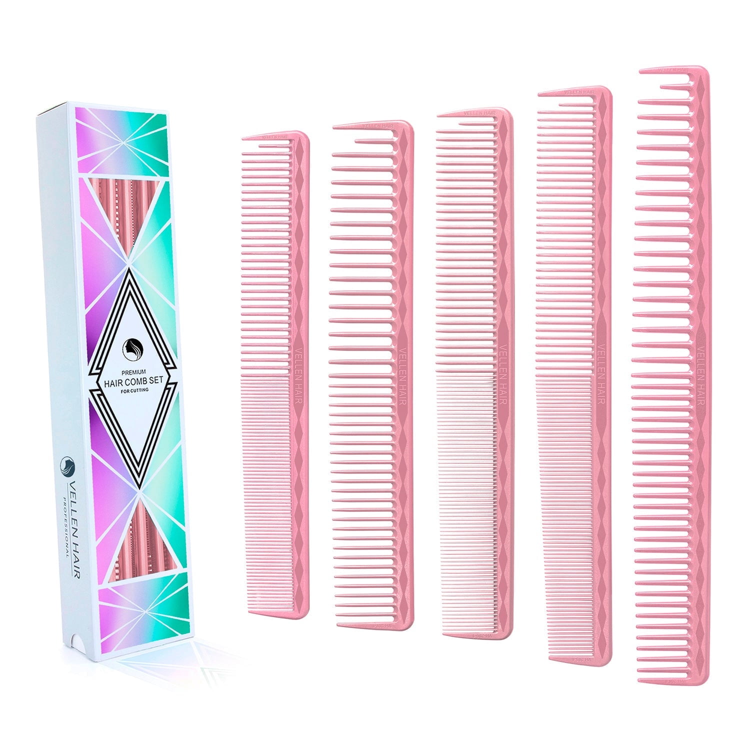 Vellen Hair Ultimate Cutting Combs 5 Different Sizes - Pink - Walmart.com