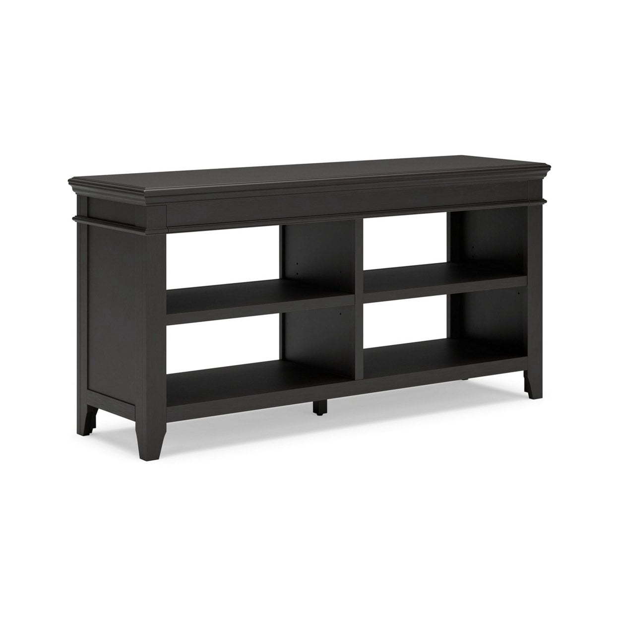 Vells 60 Inch Credenza Table 2 Adjustable Shelves Brushed Jet Black ...