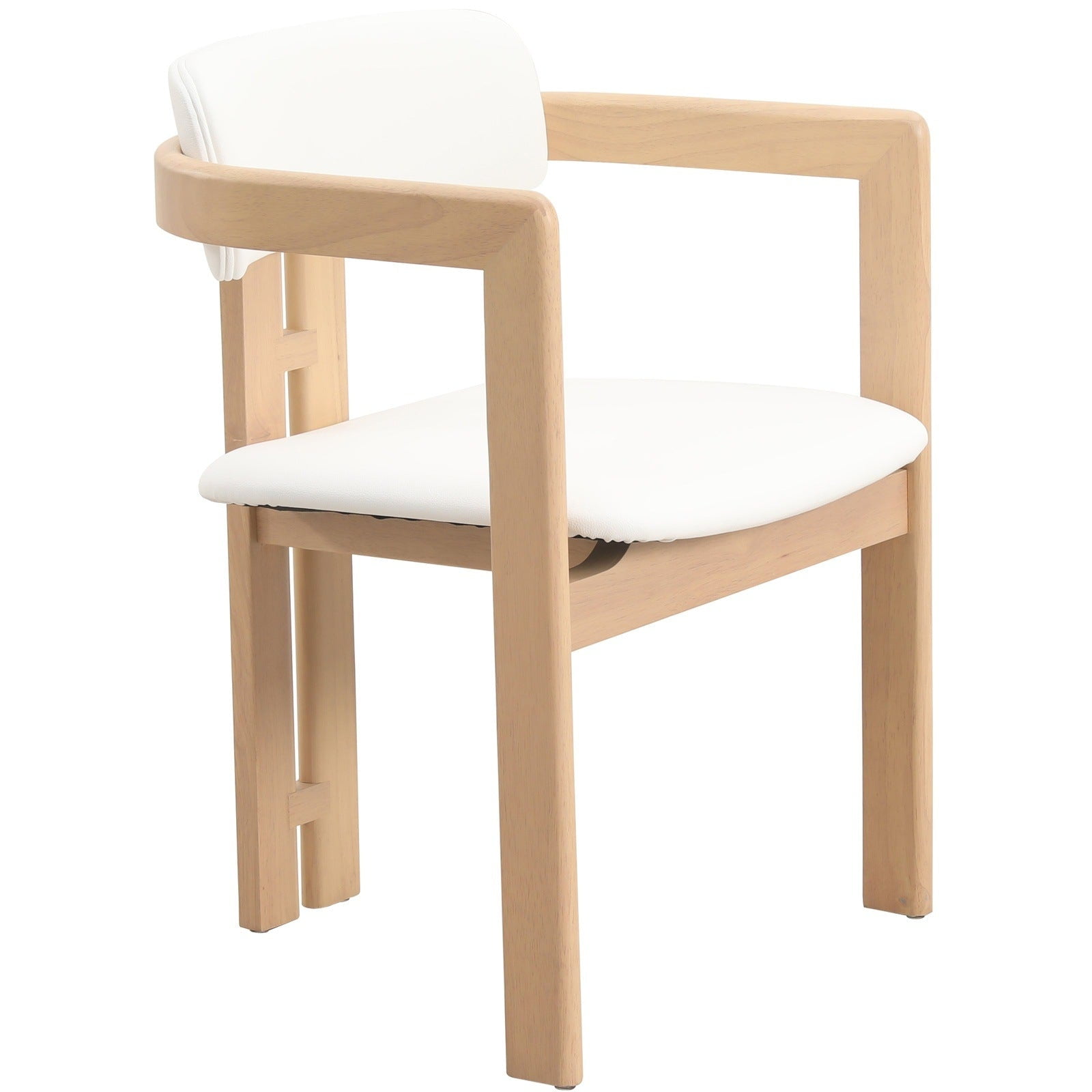 Velo Series Dining Chair with Upholstered Leather and Rubberwood Legs ...