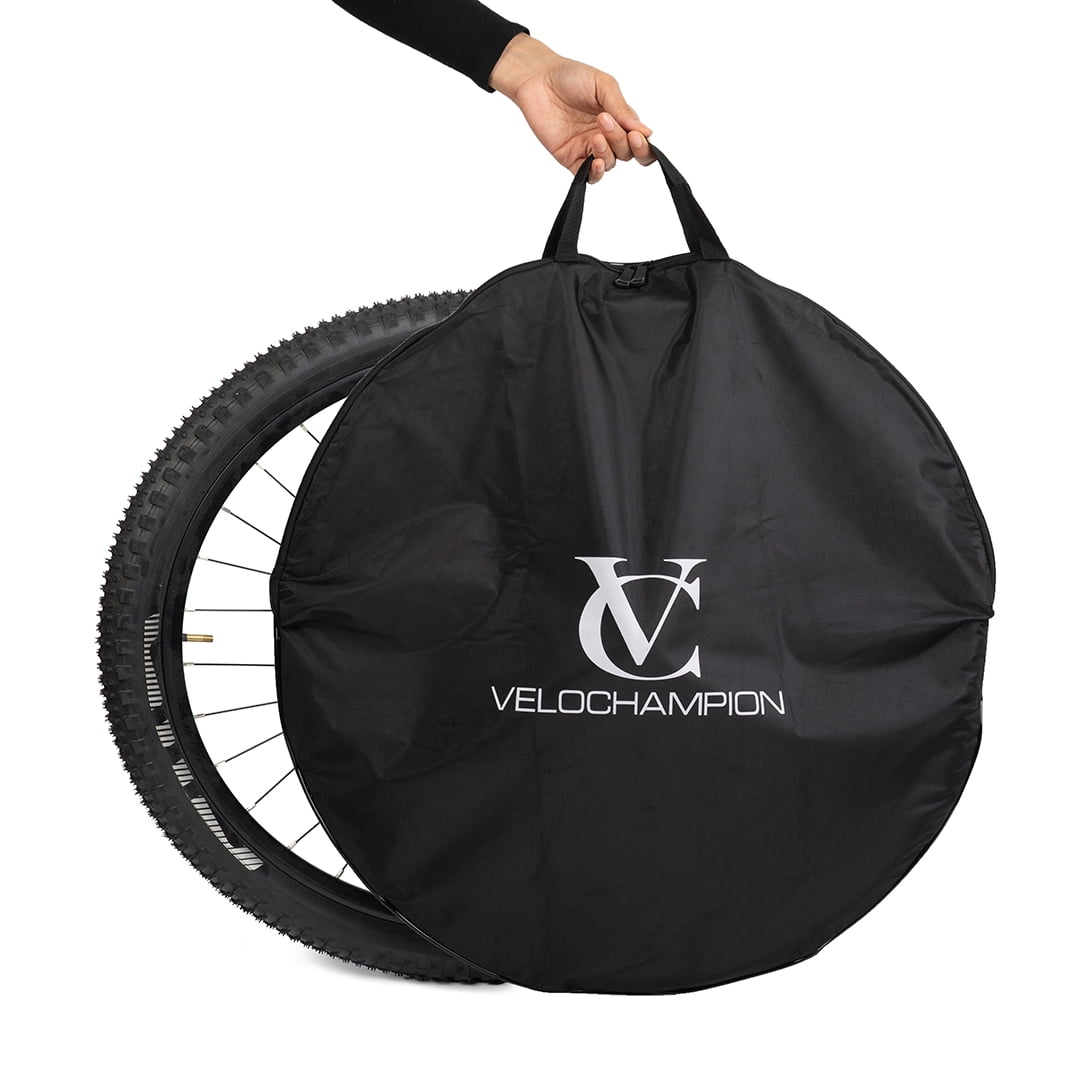 VeloChampion 1 Pack Waterproof Bicycle Wheel Bag for 26" 27.5" 29" Mountain Bike Wheels Black ...