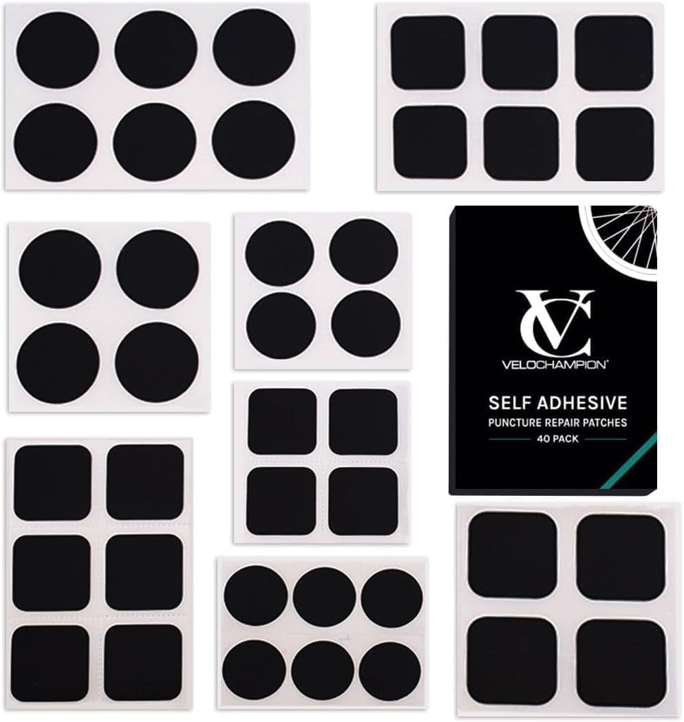VeloChampion 40 Pack Self Adhesive Bicycle Puncture Repair Patches for ...