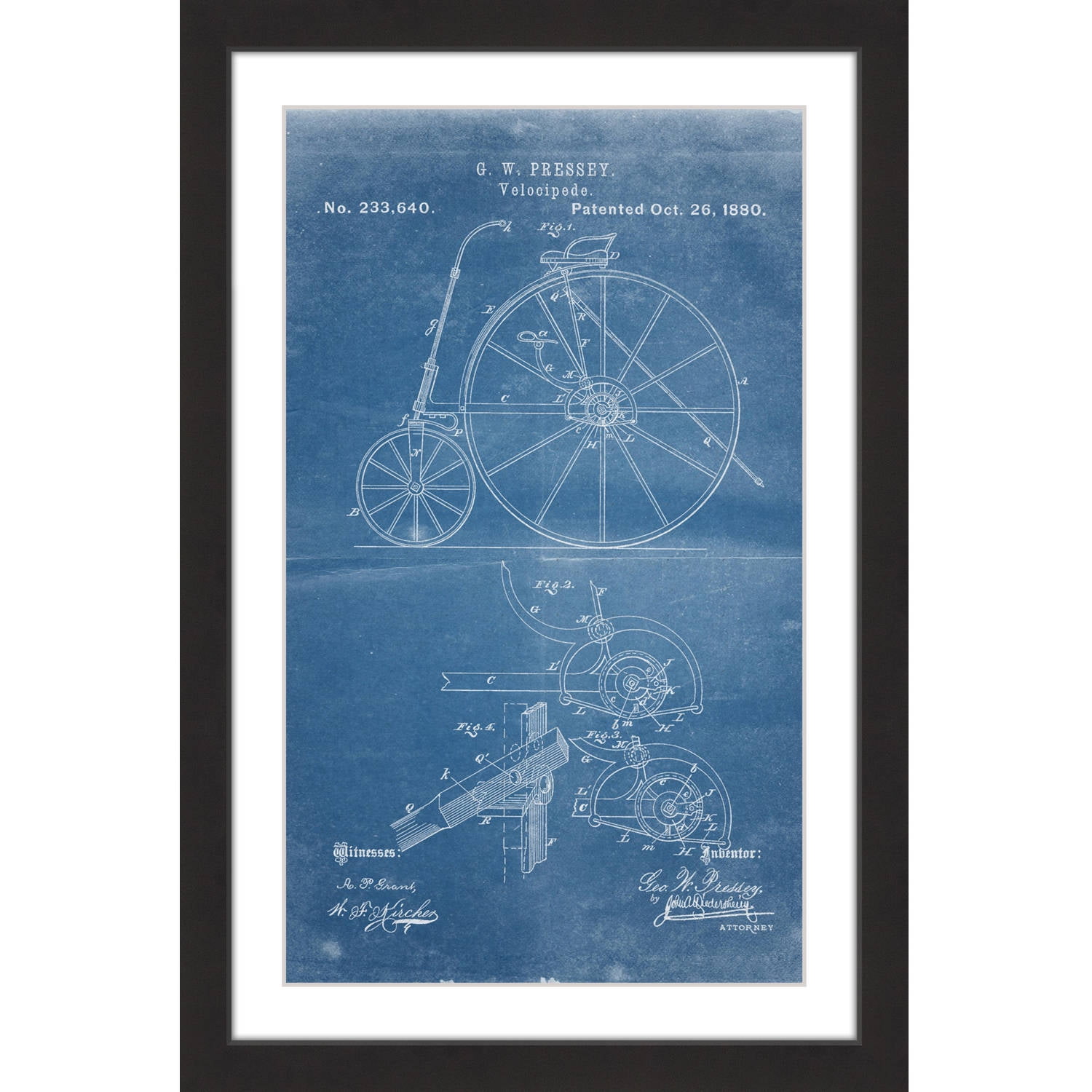 MAAX1606 Velocipede 1880 Blueprint Painting - 18x12 Size - Walmart.com