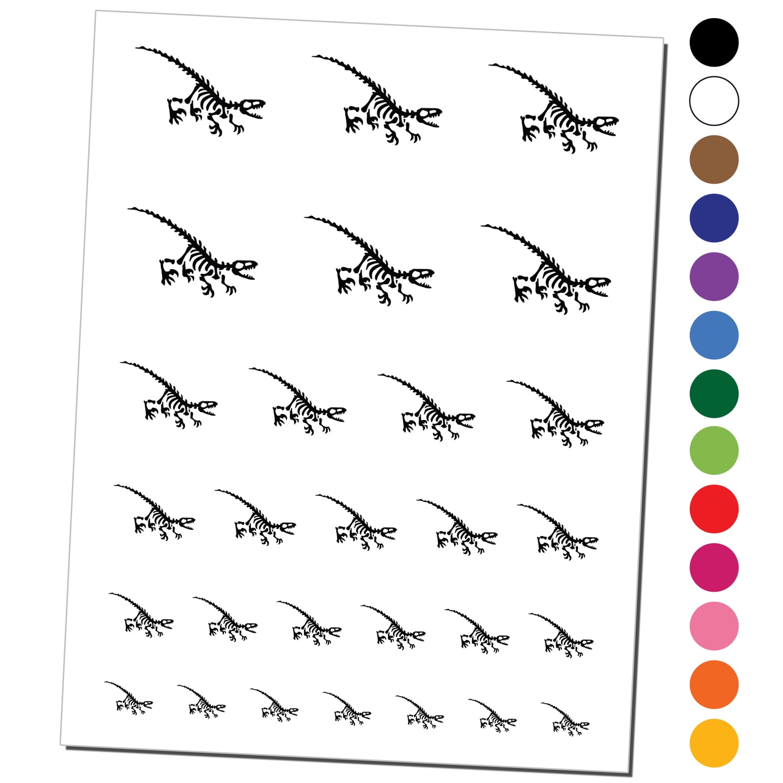 Velociraptor Dinosaur Skeleton Fossil Water Resistant Temporary Tattoo ...