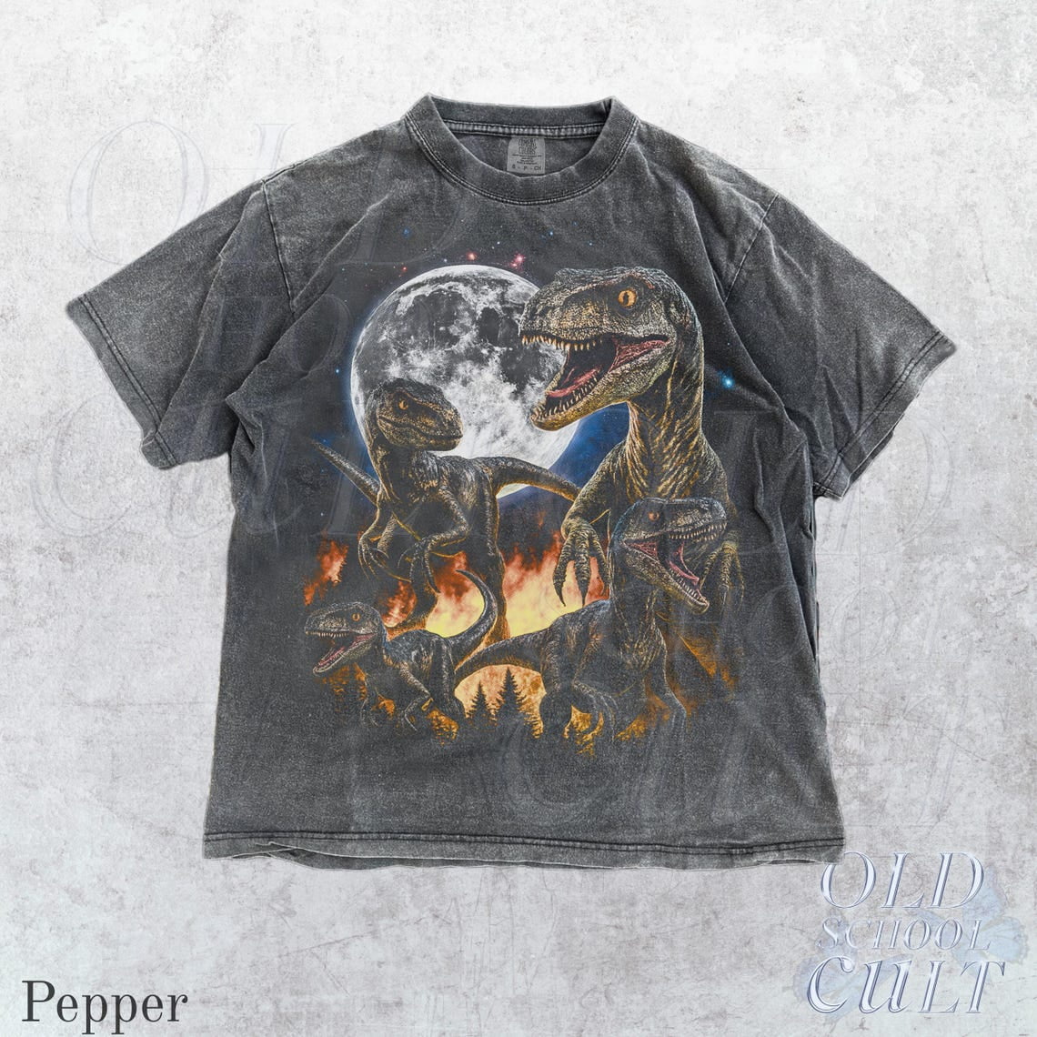 Velociraptor Dinosaur Vintage 90s Style Graphic Shirt, Dinosaur Graphic ...
