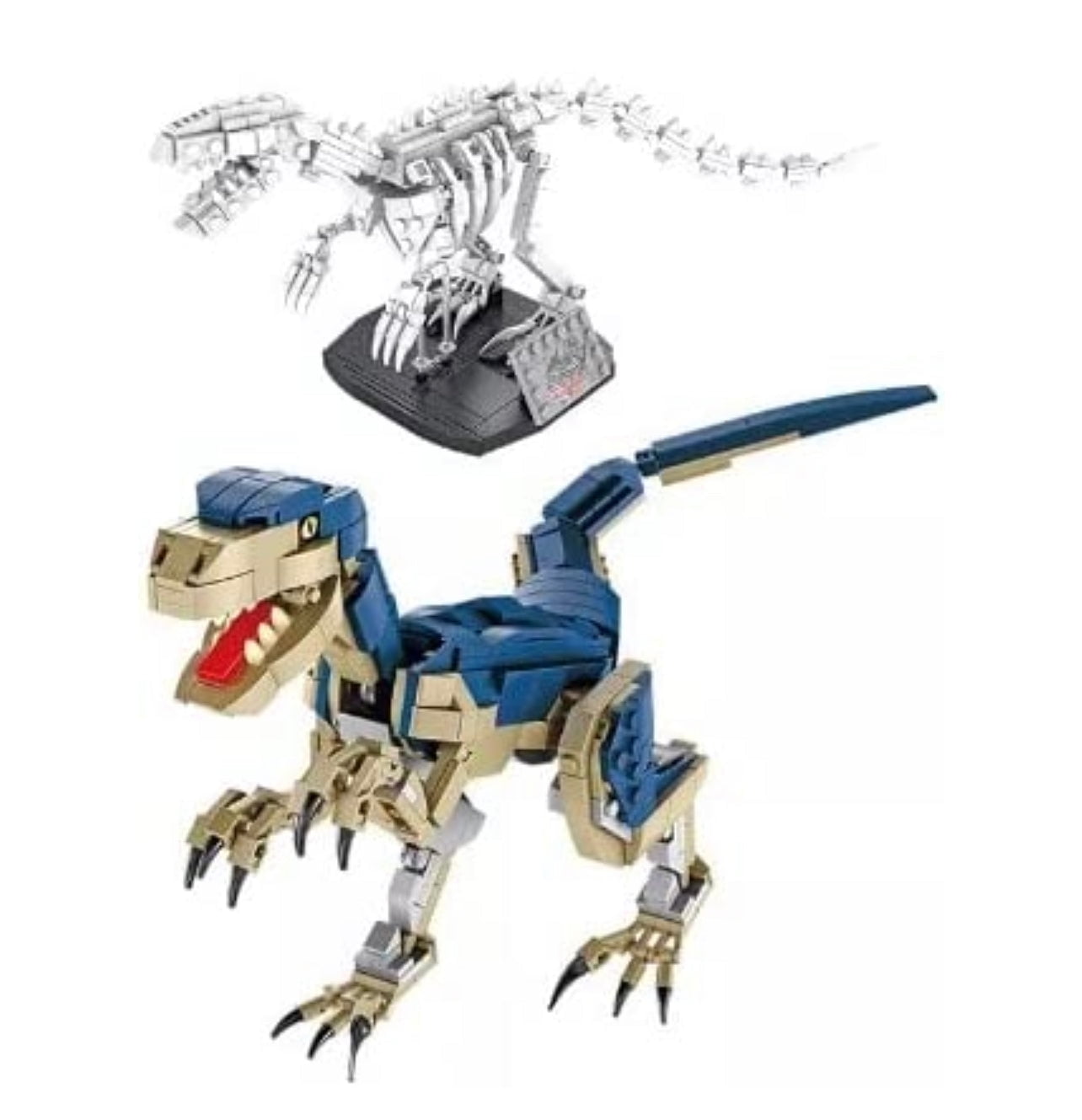 Velociraptor and Velociraptor Fossil 2 in 1 Dinosaur Building Blocks Bricks Toy Set | General ...