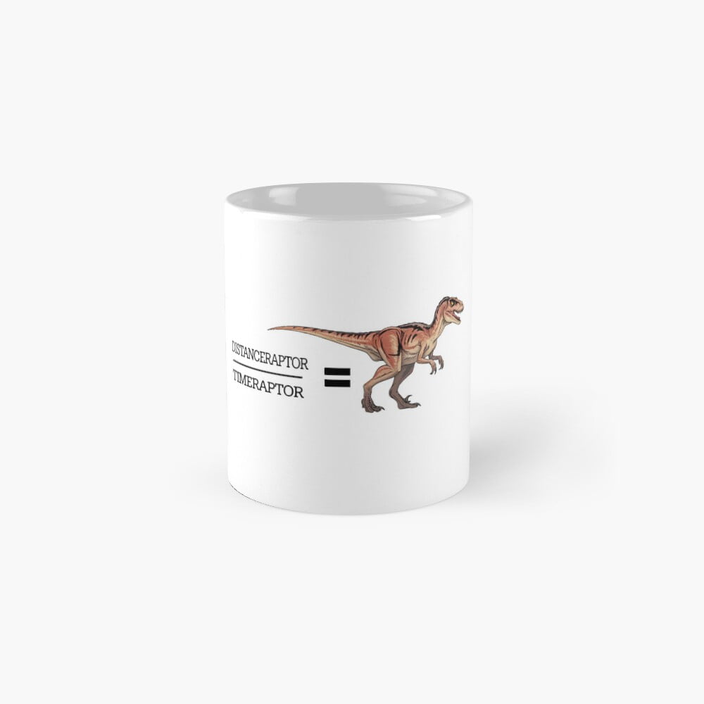 Velociraptor Math - Funny Dinosaur Velocity Formula Classic Mug ...