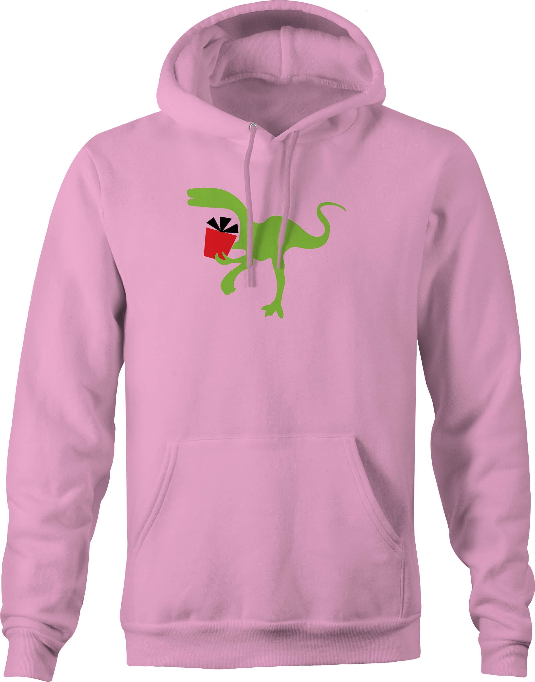 Velociraptor With Present Merry Christmas Dinosaur Gif Small Pink ...