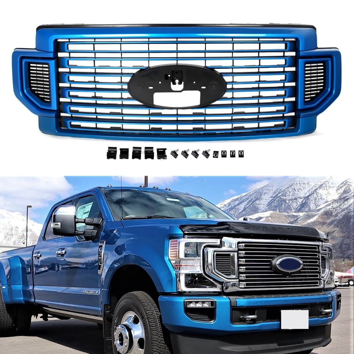 Velocity Blue Front Grille Grill For 2020-2022 Ford F250 F350 F450 ...