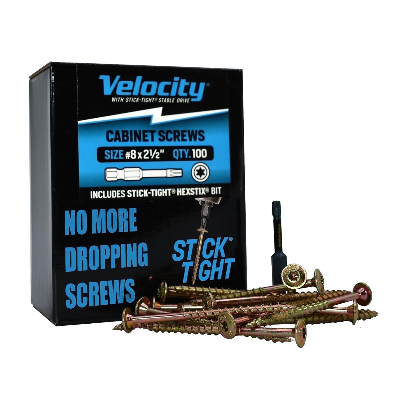 Velocity Cabinet Interior Wood Screws & T20 Torx Bits, Zinc Plated ...