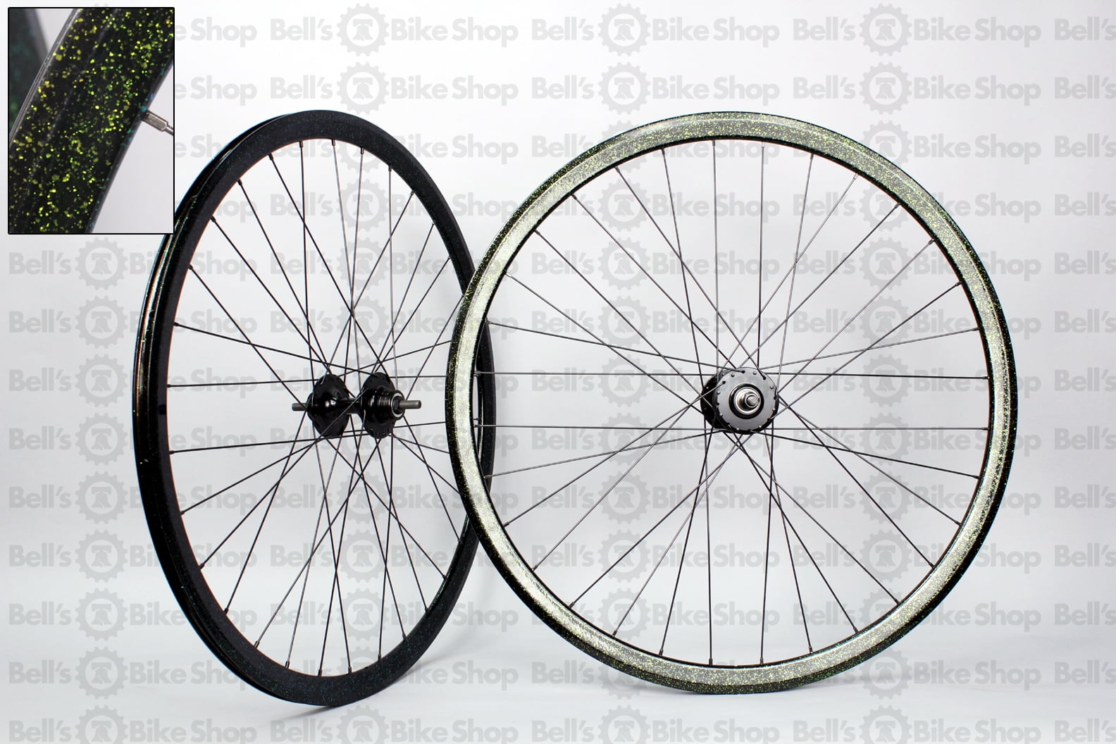 Velocity Deep V Track Wheelset 700c BLACK GLITTER Fixed Gear Single ...