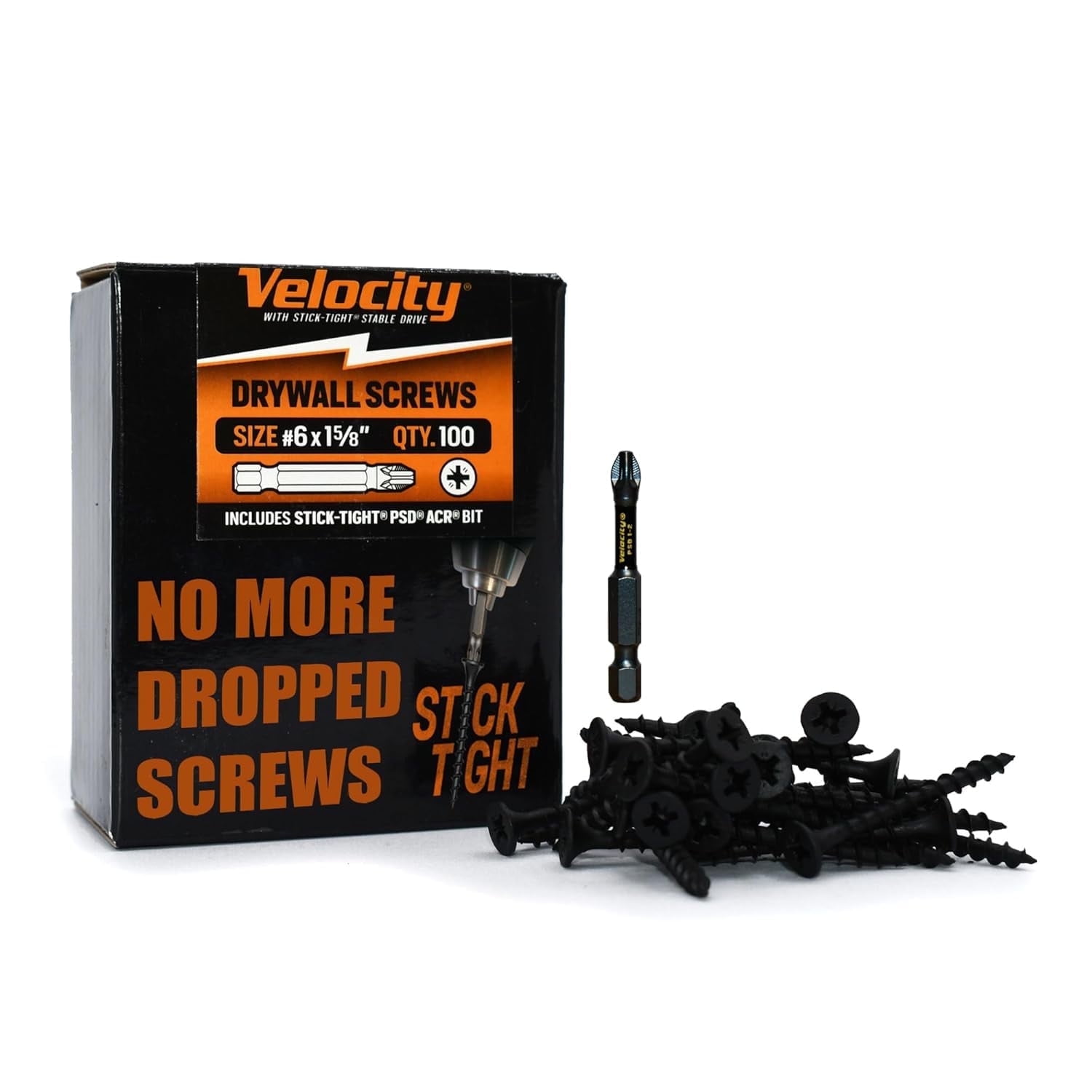 Velocity Drywall Screws, Stick Tight Technology, Size #6x1-5/8, Sharp ...
