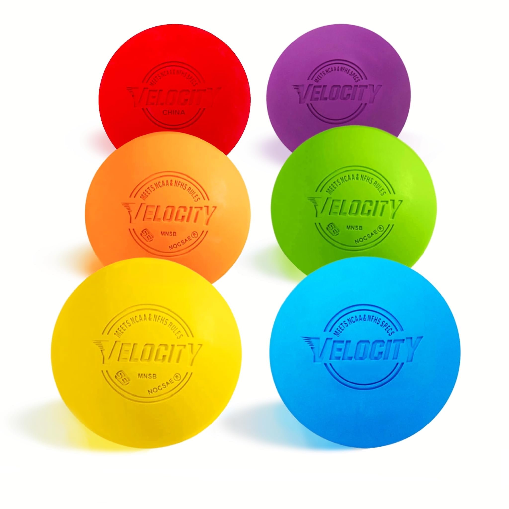Velocity Lacrosse Balls - NFHS, SEI, NCAA Approved, NOCSAE Standard, 6 ...