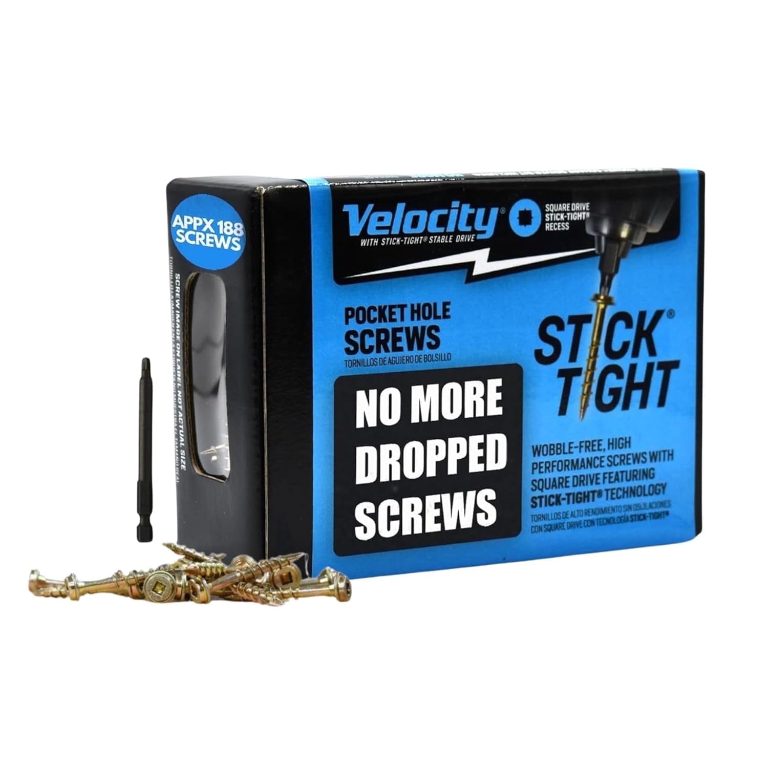 Velocity Pocket Hole Wood Screws, Washer Head with Square Drive & 3 ...