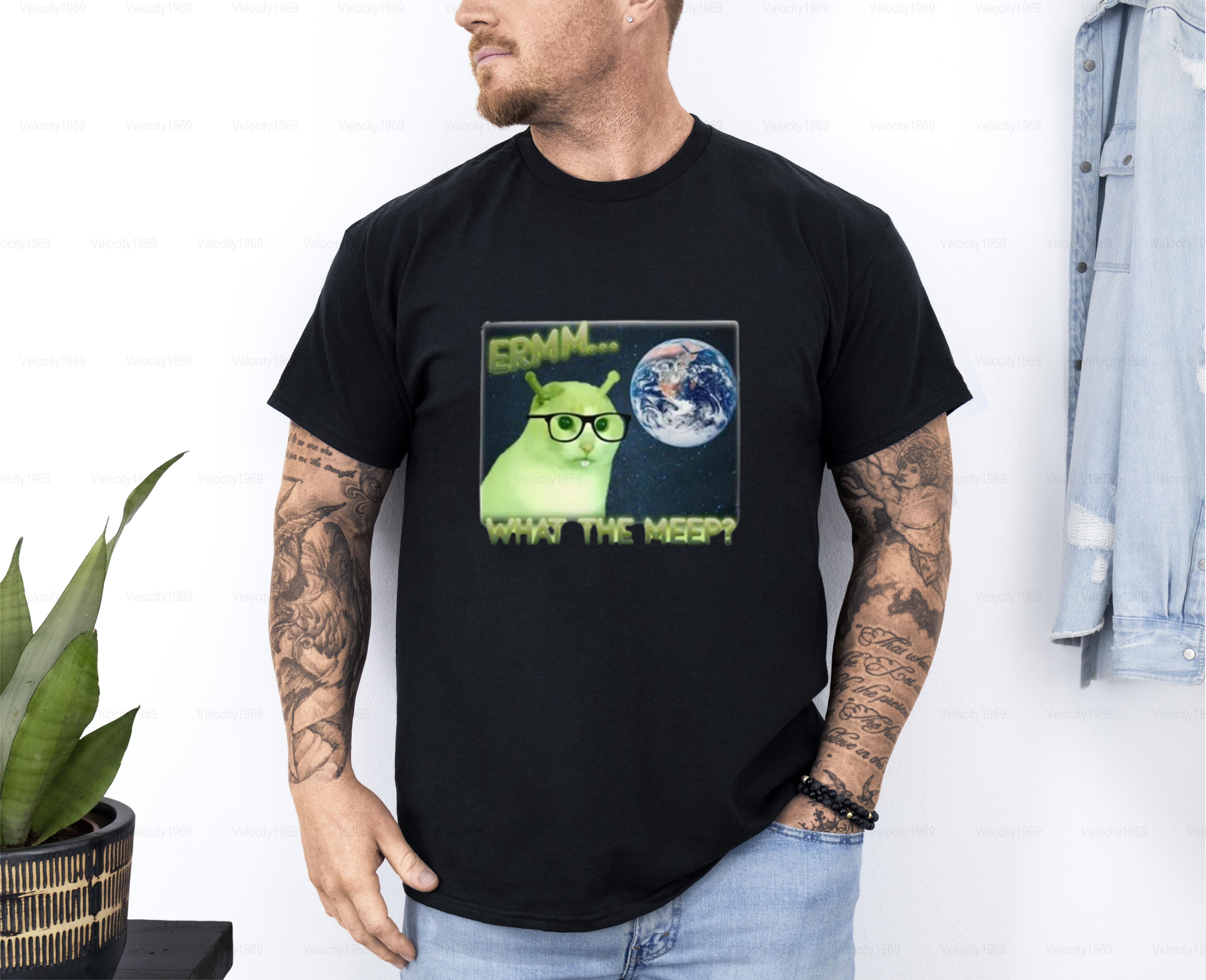 Velocity1969 Erm What the Meep T-Shirt Funny Alien Cat Meme Brainrot ...