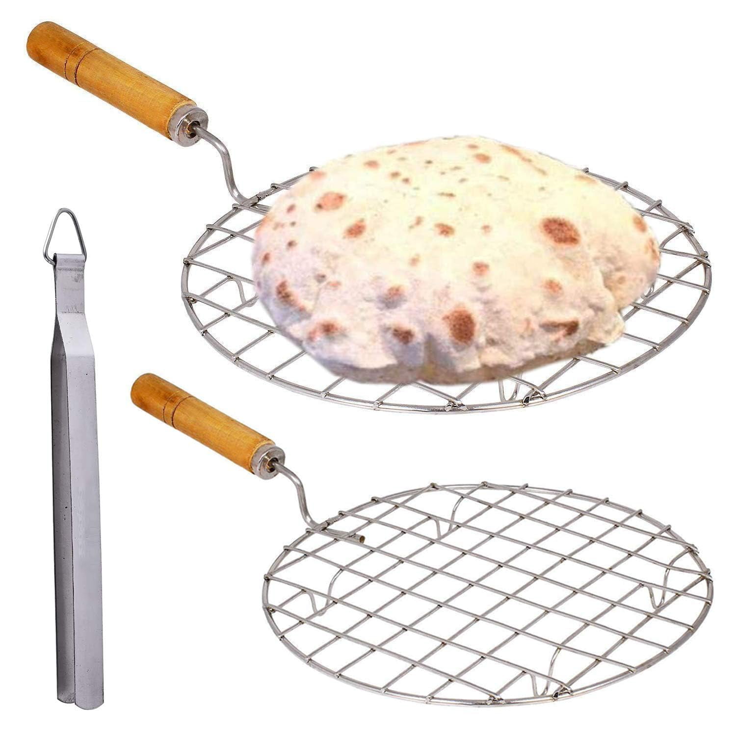 Velofeil Steel Round Large Papad Roaster Chapati Jali Barbeque BBQ ...